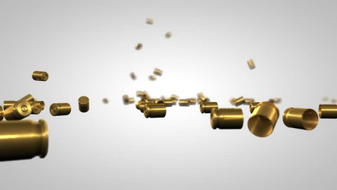 Animation Bullet Shells Falling On White Stock Footage Video (100% ...