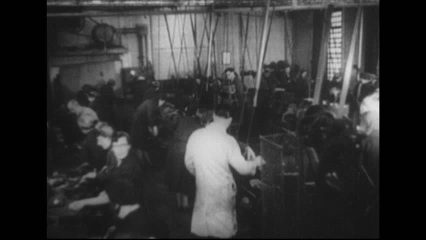 europe 1940s people work lathes machines Stock Footage Video (100% ...