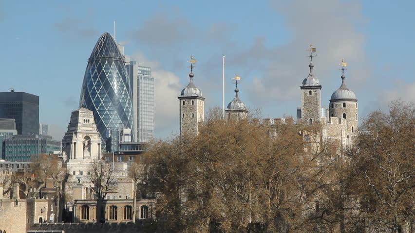 london skyline morning view 30 st Stock Footage Video (100% Royalty ...