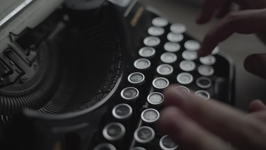 Man Typing On Retro Typewriter Stock Footage Video (100% Royalty-free ...