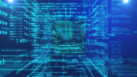 Abstract Technology Programming Code Background Software Stock Footage ...