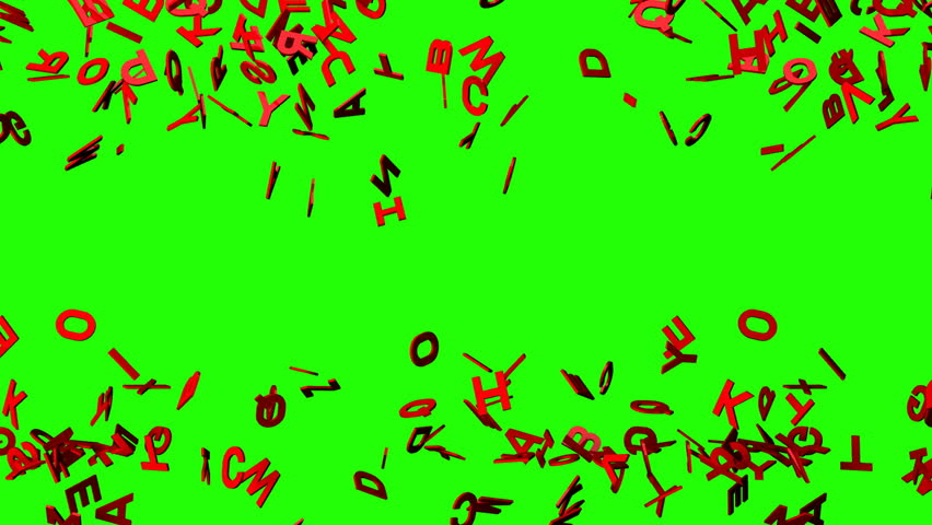 red alphabets on green chroma key Stock Footage Video (100% Royalty ...