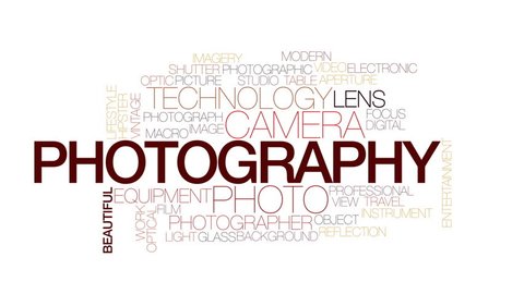 Photography Animated Word Cloud Text Design Stock Footage Video (100% ...
