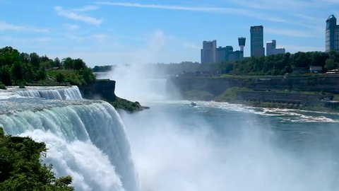 Niagara Falls Waterfall Between Border Usa Stock Footage Video (100% ...