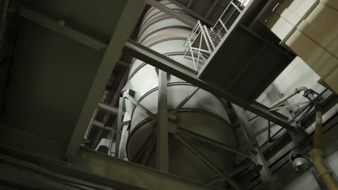 Enormous Grey Metal Tank Limestone Storage Stock Footage Video (100% ...