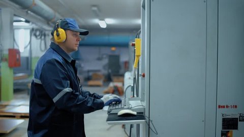 Factory Worker Programming Cnc Milling Machine Stock Photo (Edit Now ...