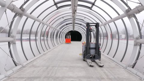 Forked Automatic Guided Vehicles Agv Pallet Stock Footage Video (100% ...