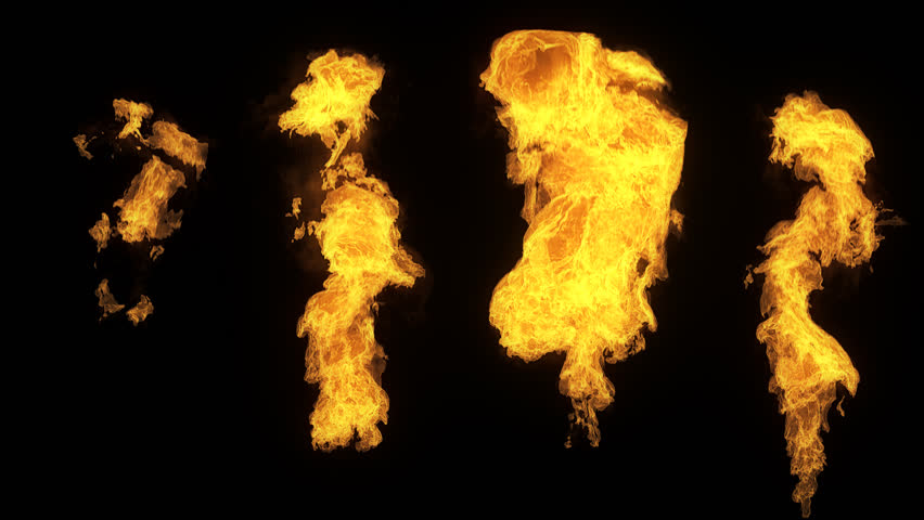 set 4 isolated fire flames slow Stock Footage Video (100% Royalty-free ...