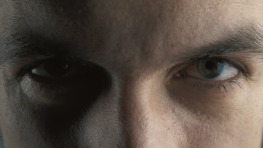 angry serious man evil eyes closeup Stock Footage Video (100% Royalty ...
