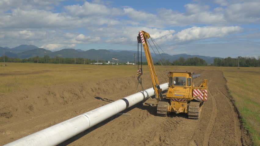 Aerial: Pipeline Construction Stock Footage Video (100% Royalty-free ...
