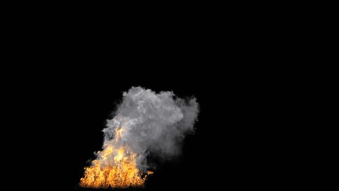 Big Scale Fire Smoke Isolated On Stock Footage Video (100% Royalty-free ...