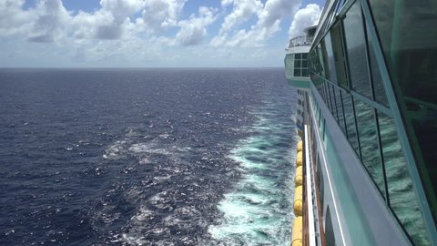 Cruise Ship Moving Sea Over Looking Stock Footage Video (100% Royalty ...