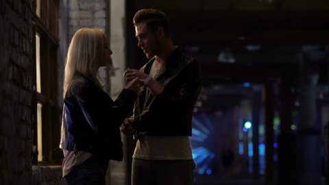 drunk couple smoking kissing passionately night Stock Footage Video ...