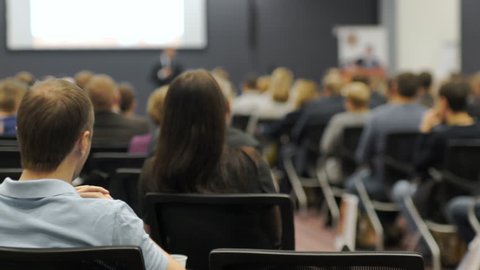 Business Woman Lecturing Conference Audience Lecture Stock Photo (Edit ...