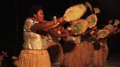 Fijian Women Dancing Traditional Female Dance Stock Footage Video (100% ...