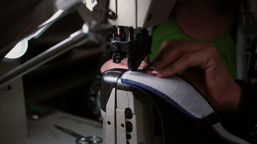 close-up woman's hand making stitch on Stock Footage Video (100% ...