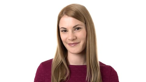 Beautiful Attractive Young Woman Smiling Into Stock Footage Video (100% ...