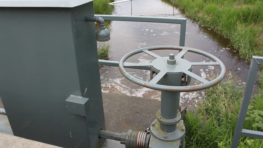 water levy instrument used control flowing Stock Footage Video (100% ...