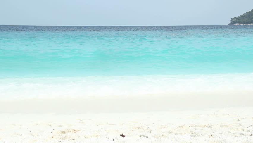 white sandy beach - lazy waves Stock Footage Video (100% Royalty-free ...