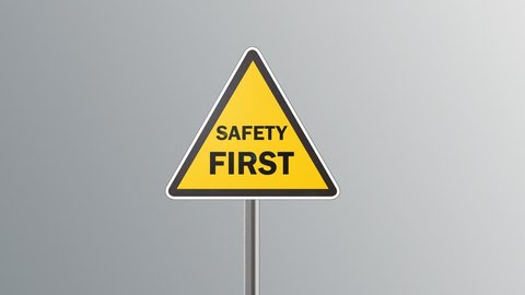 Safety First Security Sign Animation Stock Footage Video (100% Royalty ...