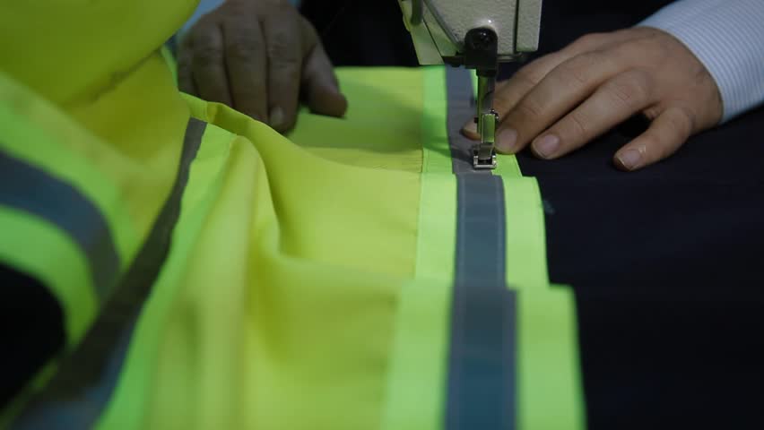 Reflective vest sewing machine Stock Video Footage - 4K and HD Video ...