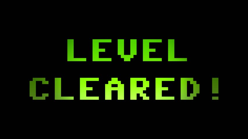 videogame screen text level cleared 8: video de stock (totalmente libre ...