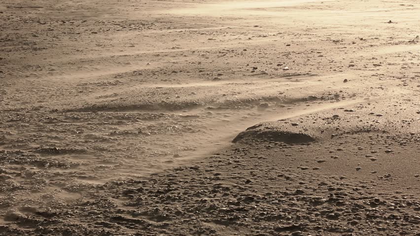 wind blown sand on deserted beach Stock Footage Video (100% Royalty ...