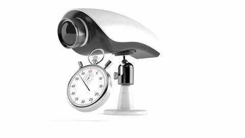 Security Camera Stopwatch Isolated On White Stock Footage Video (100% ...