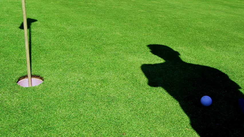 Golf - Shadow Puts Ball Stock Footage Video (100% Royalty-free) 2436494 ...