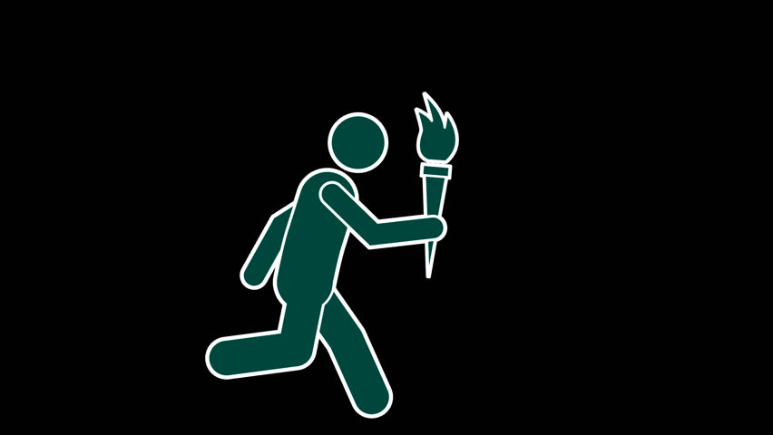 Stick Figure Run with Olympic Stock Footage Video (100% Royalty-free ...
