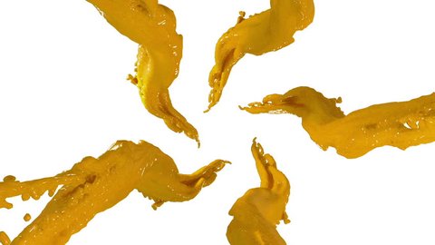 Several Yellow Liquid Streams Flow Advertising Stock Footage Video (100 ...