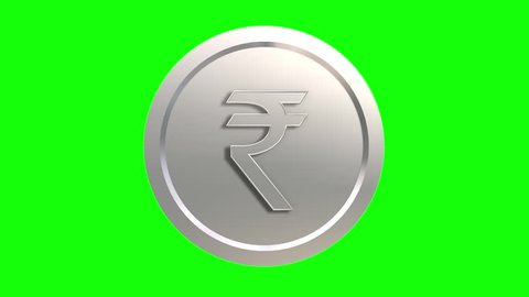 Indian Rupee Symbol Embedded Silver Coin Stock Footage Video (100% ...