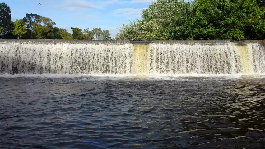 facing cascade on river front view Stock Footage Video (100% Royalty ...