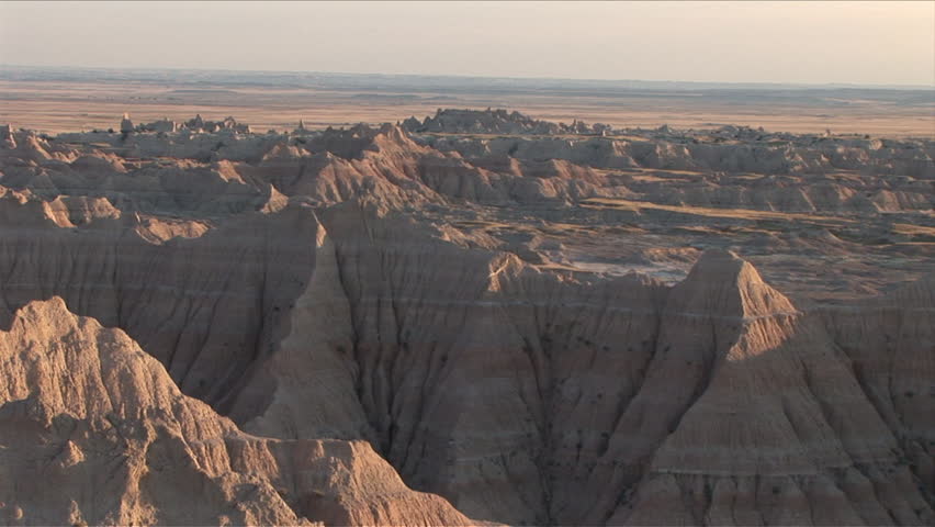 badlands national park seen birds eye Stock Footage Video (100% Royalty ...
