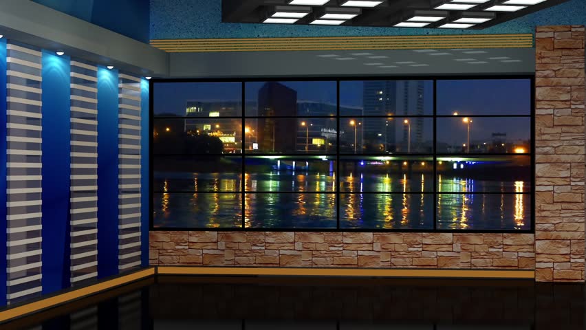 news- broadcast tv studio background Stock Footage Video (100% Royalty ...