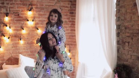 Mother Daughter Relaxing Bedroom Stock Footage Video (100% Royalty-free ...