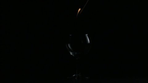 Falling Matchstick Lights Flammable Liquid Wineglass Stock Footage ...