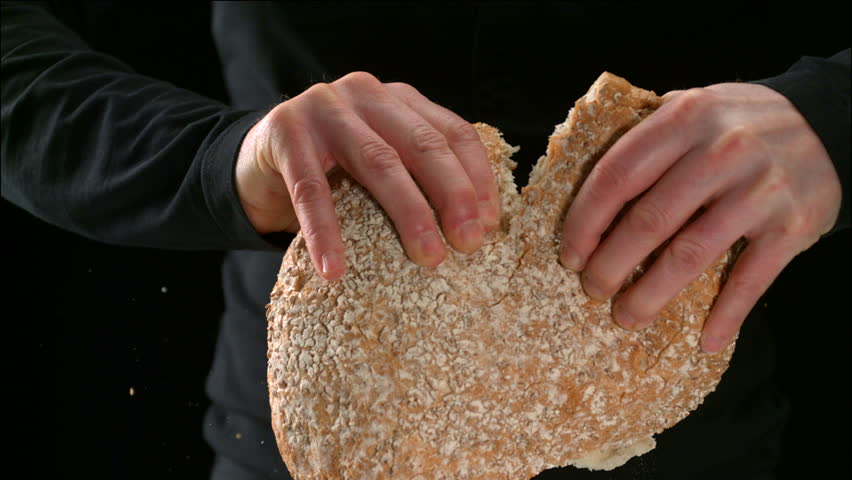 Man Tearing Loaf of Bread Stock Footage Video (100% Royalty-free ...