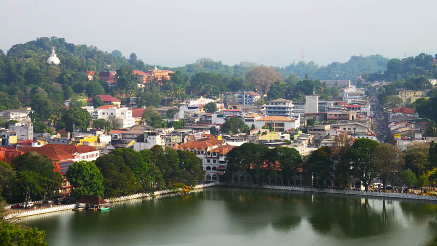 Kandy, Sri Lanka Time-lapse. Aerial Stock Footage Video (100% Royalty ...