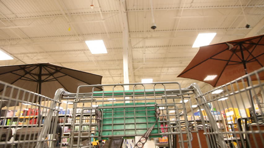 man shopping push cart mall Stock Footage Video (100% Royalty-free ...