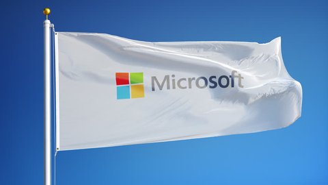 Microsoft Company Flag Waving Slow Motion Stock Footage Video (100% ...