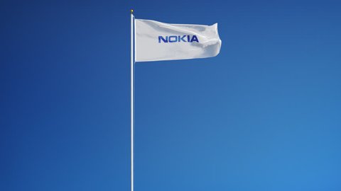 Nokia Company Flag Waving Slow Motion Stock Footage Video (100% Royalty ...