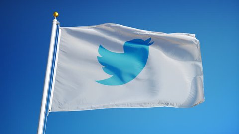 Twitter Company Flag Waving Slow Motion Stock Footage Video (100% ...