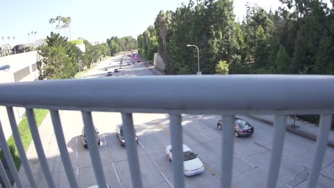 Overhead Wideangled Tracking Shot Cars They Stock Footage Video (100% ...