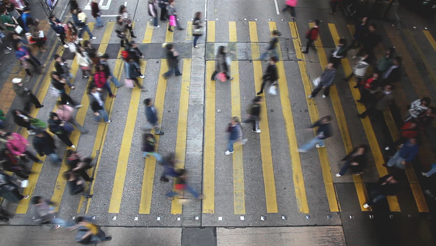 city busy pedestrian crossing day Stock Footage Video (100% Royalty ...