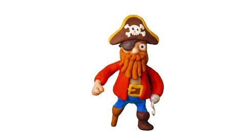Plasticine Pirate Dance Clay Animation 4k Stock Footage Video (100% ...