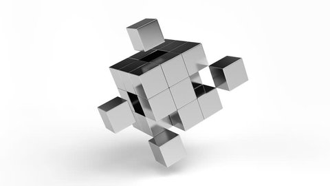 Abstract Chrome Cubes 3d Render Loop Stock Footage Video (100% Royalty ...