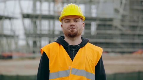 Smiling Civil Engineer Manual Worker Shaking Stock Footage Video (100% ...