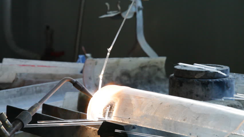 close-up quartz glass welding made gas Stock Footage Video (100% ...
