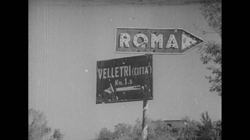 italy 1940s street sign rome tanks Stock Footage Video (100% Royalty ...